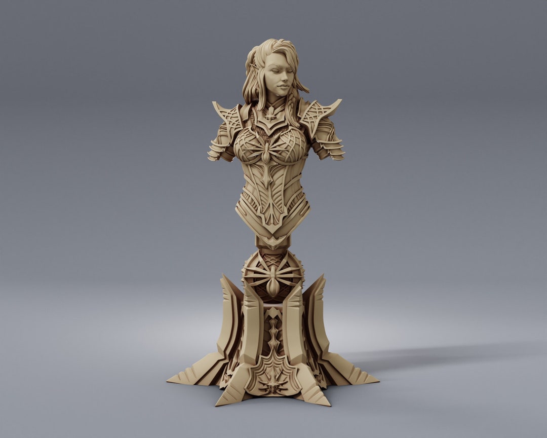 Elven Female Bust - Resin Bust - Dnd Miniatures Dungeons & Dragons ...