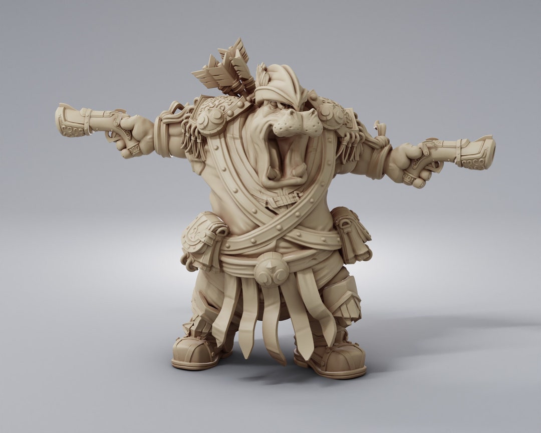 Giff Fighter Ranged Marksman 32mm D&D Resin Miniature Dungeons and ...