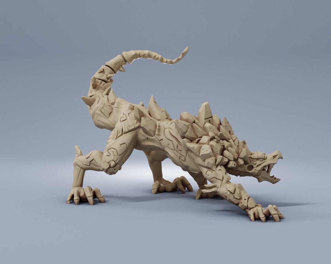 Stone Lizard - Resin Miniature - Dnd Miniatures - Dungeons & Dragons ...