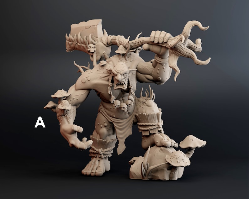 Swamp Ogre 3D Printed Miniature Model D&D 28mm | Etsy