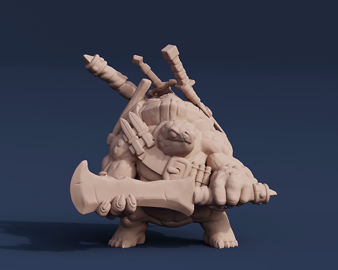 Tortle Warrior- 32mm Resin Miniature Dnd Miniatures Dungeons & Dragons ...