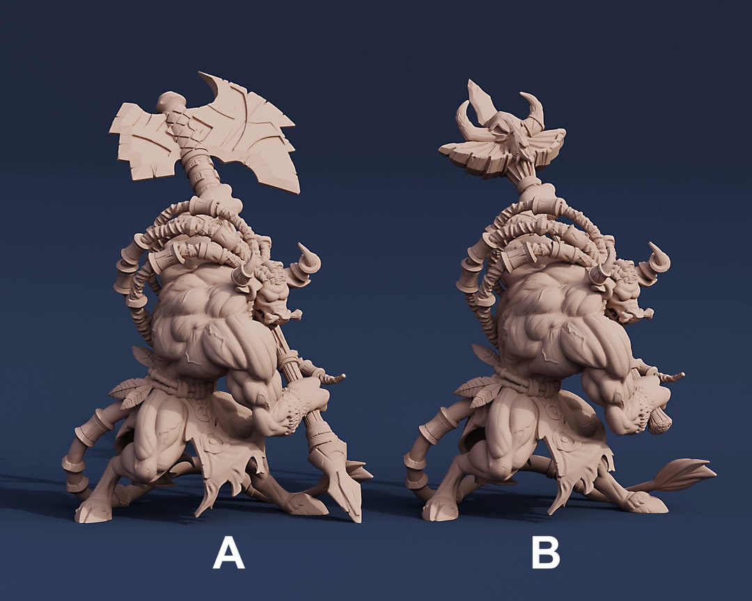 Minotaur Fighter 32mm D&D Resin Miniature Dungeons and Dragons ...