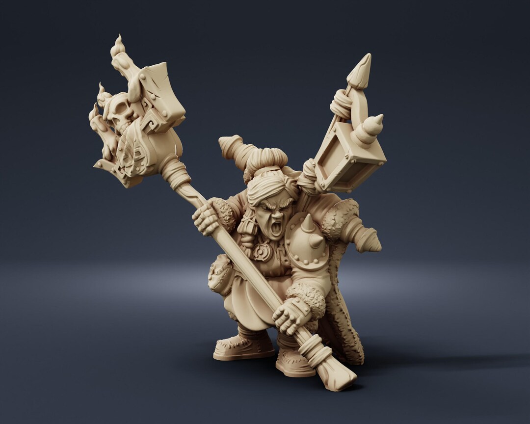 Dwarf Warlock - 28mm 32mm Resin Miniature - Dnd Miniatures - Dungeons ...