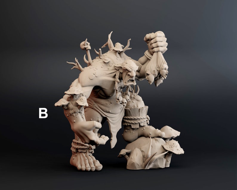 Swamp Ogre 3D Printed Miniature Model D&D 28mm | Etsy