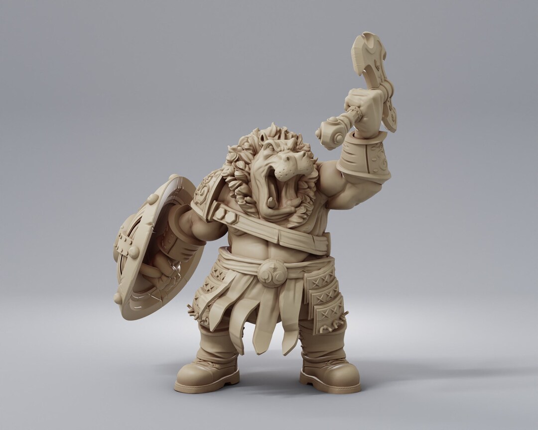 Giff Fighter Hippo Warrior 32mm D&D Resin Miniature Dungeons and ...