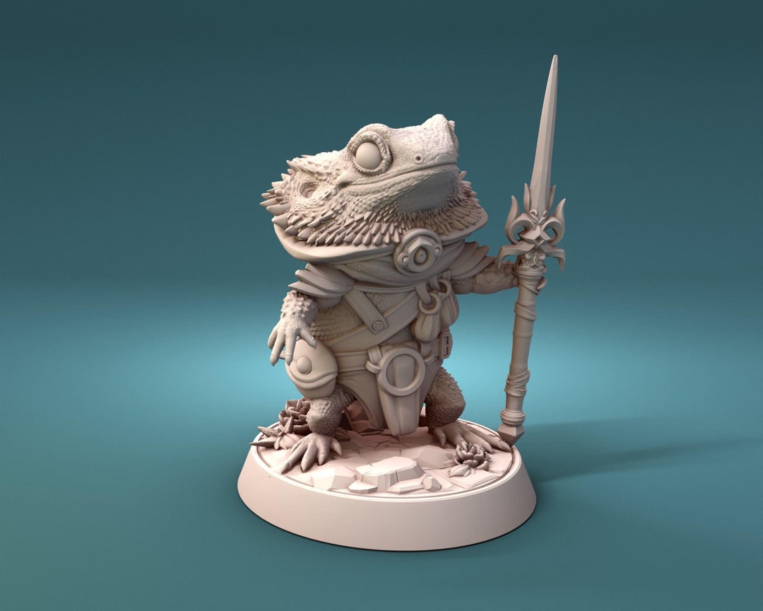 Lizard Guard - 28mm 32mm Resin Miniature - Dnd - Dungeons & Dragons ...