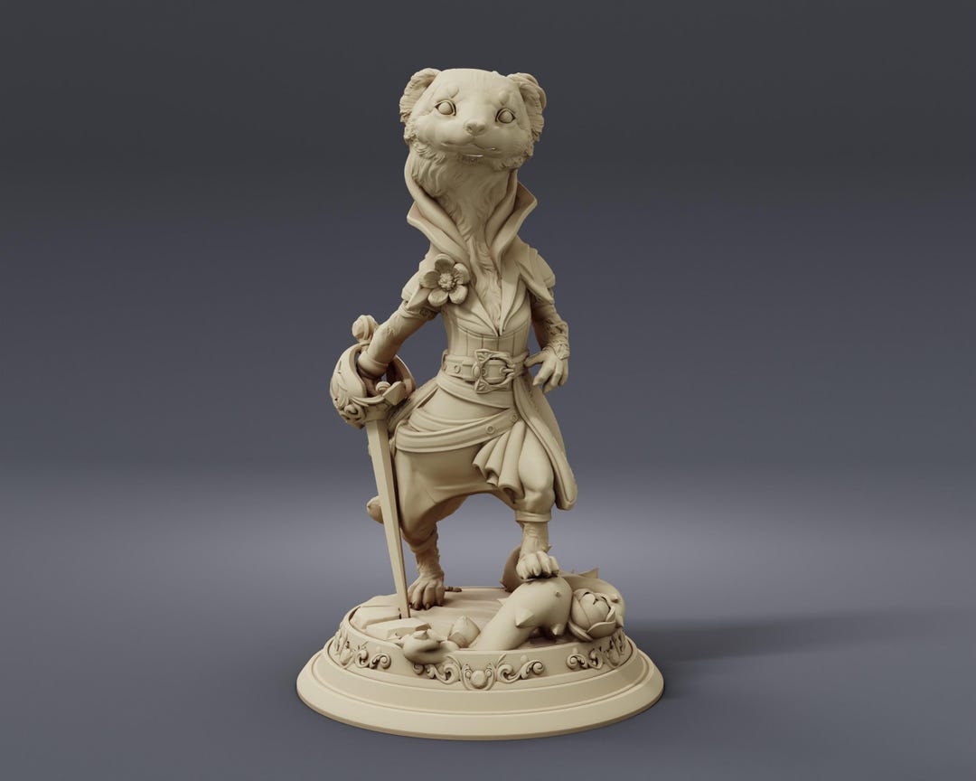 Ferret Fighter - 28mm 32mm Resin Miniature - Dnd - Dungeons & Dragons ...