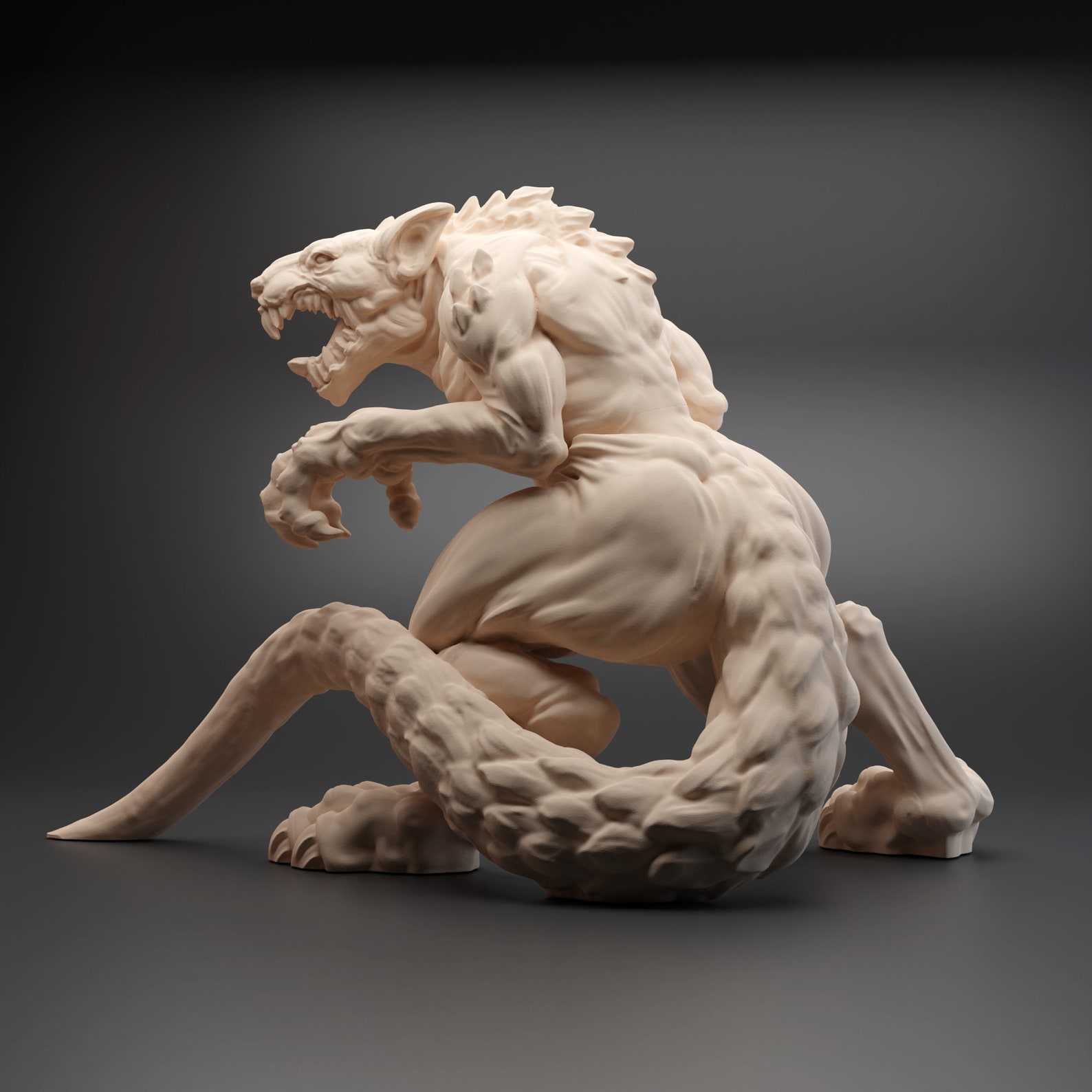 Wererat Monster 3D Printed Miniature Model for Dnd and | Etsy