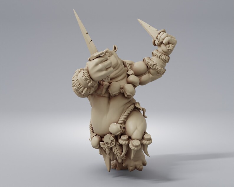 Giff Hippo Savage Warrior 32mm D&D Resin Miniature Dungeons and Dragons ...