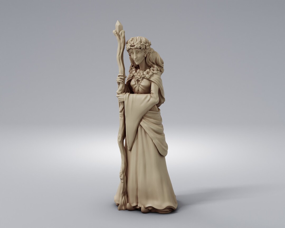 Druid Female Mini 28mm 32mm D&D Resin Miniature Dungeons and Dragons ...