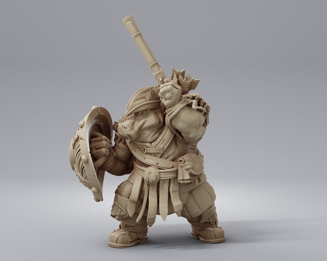 Giff Fighter Ranged Marksman 32mm D&D Resin Miniature Dungeons and Dragons Pathfinder RPG ...