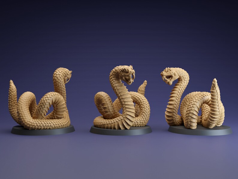 Giant Snake 3D Printed Miniature Model for DnD and | Etsy