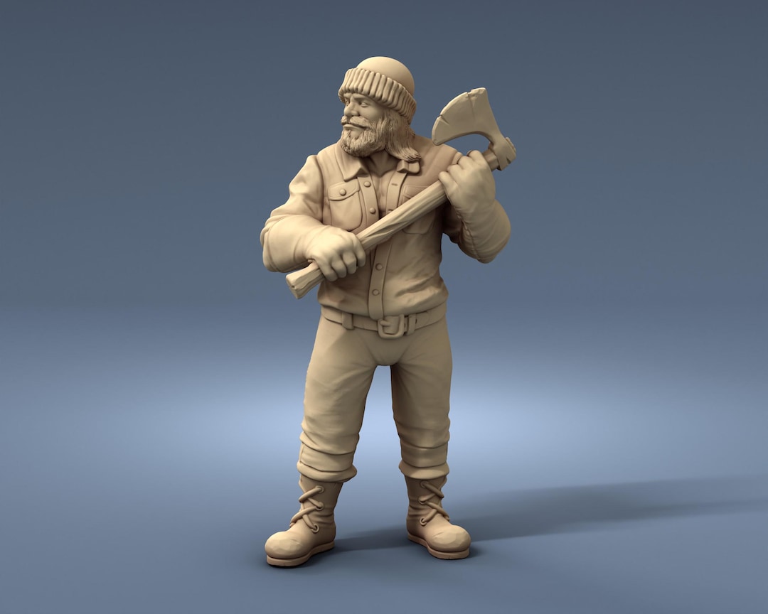 Lumberjack - 28mm 32mm Resin Miniature - Dnd - Dungeons & Dragons ...
