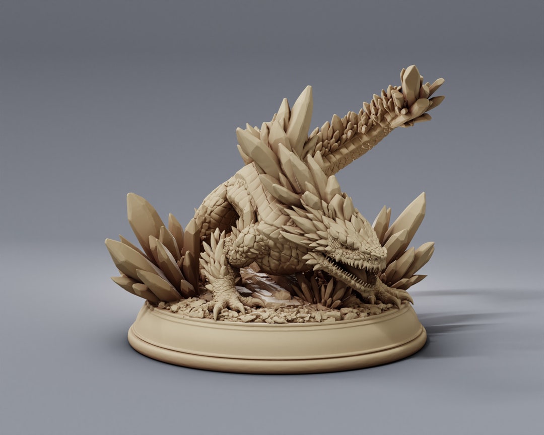 Crystal Lizard Beast- 32mm Resin Miniature Dnd Miniatures Dungeons ...