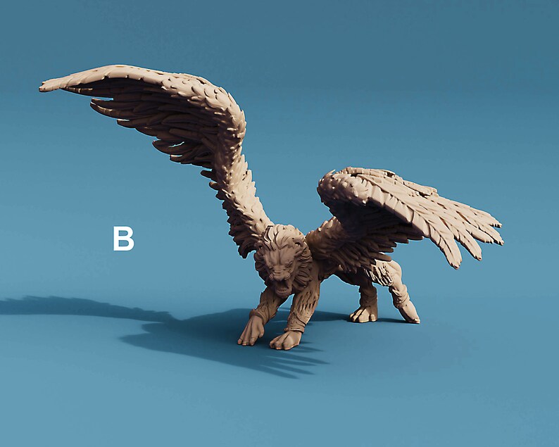 Winged Lion - Resin Miniature - Dnd Miniatures - Dungeons & Dragons ...