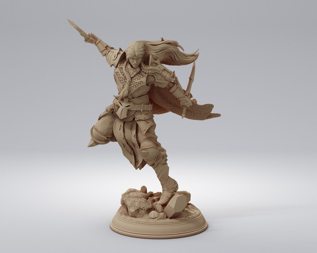 Elven Ranger - 32mm Resin Miniature Dnd Miniatures Dungeons & Dragons ...