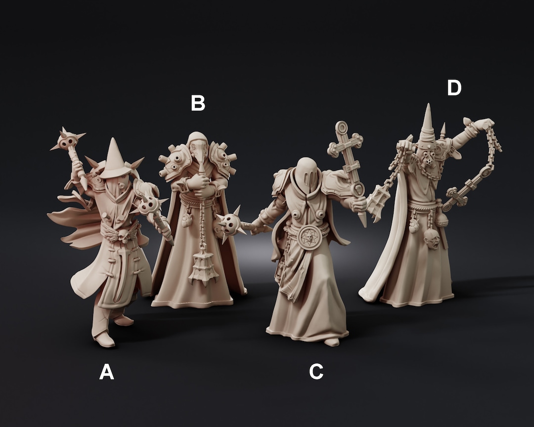 Chaos Priest - 32mm Resin Miniature - Dnd Miniature - Dungeons ...