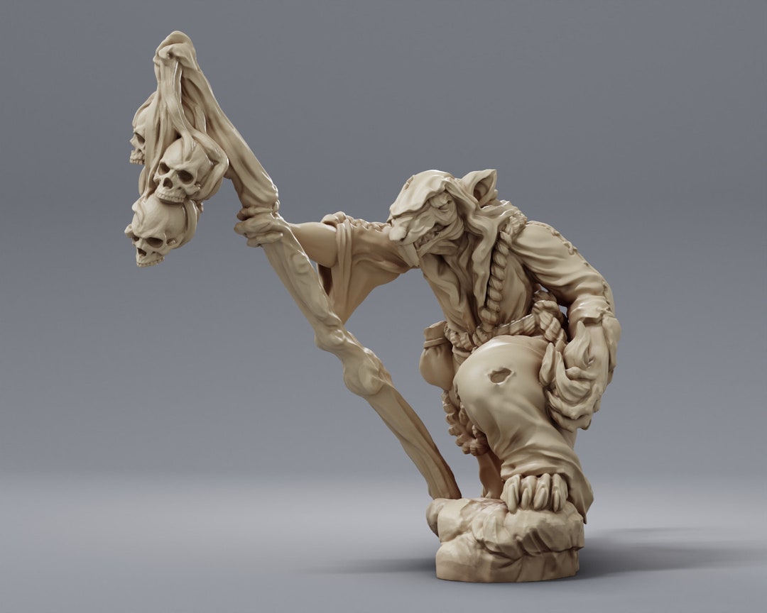 Wererat Mage - 3D Printed Miniature Model for Dnd and Roleplaying Games ...