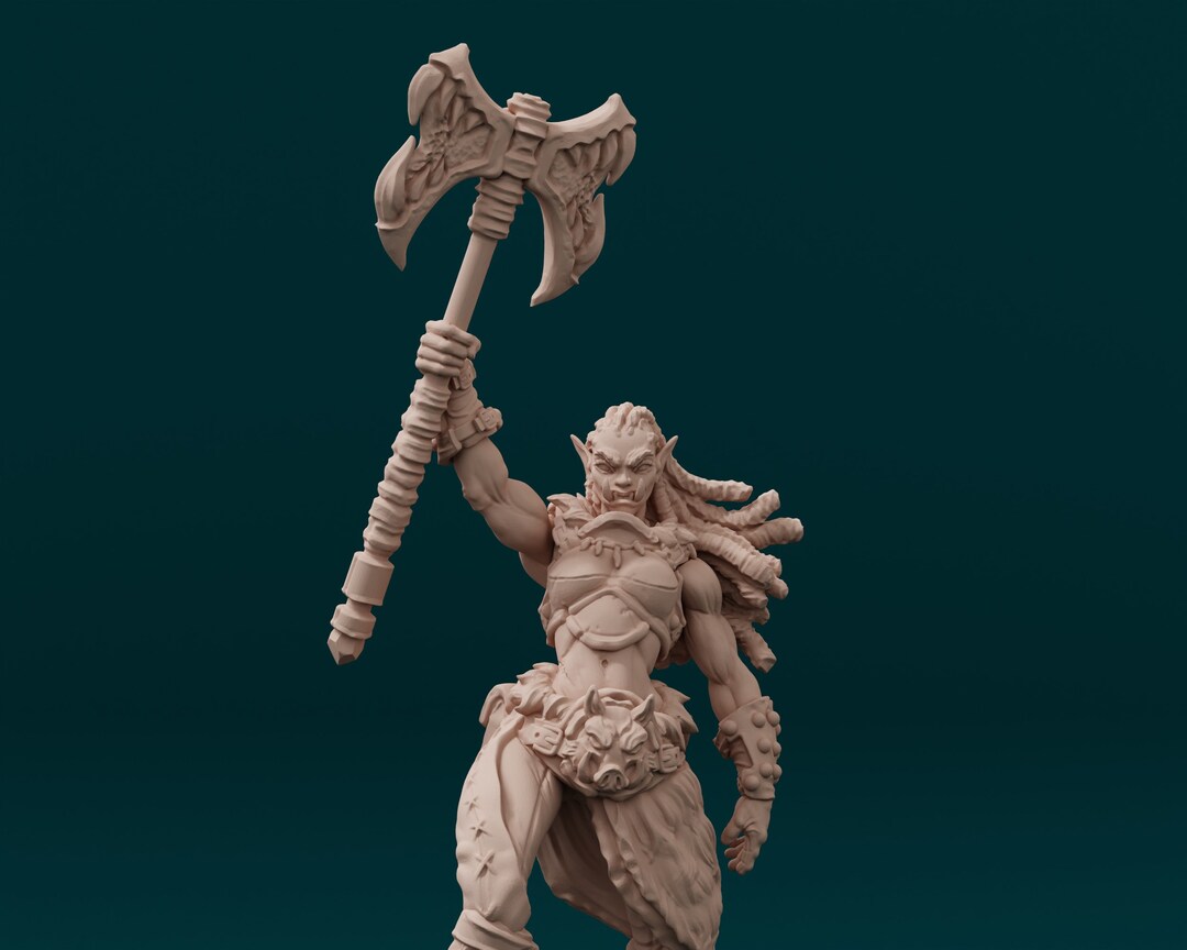 Orc Warrior 32mm Mini D&D Resin 32mm Miniature Dungeons and Dragons ...