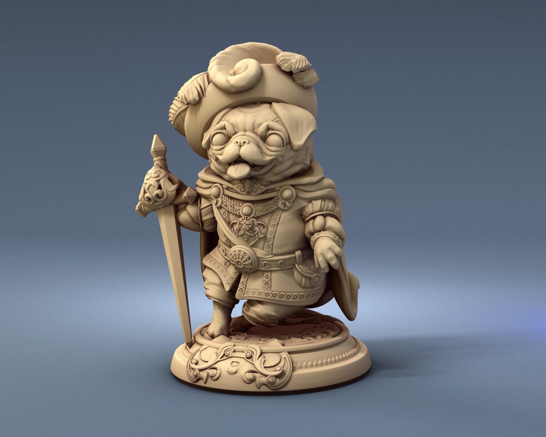 Pug Dog Noble - 28mm 32mm Resin Miniature - Dnd - Dungeons & Dragons ...
