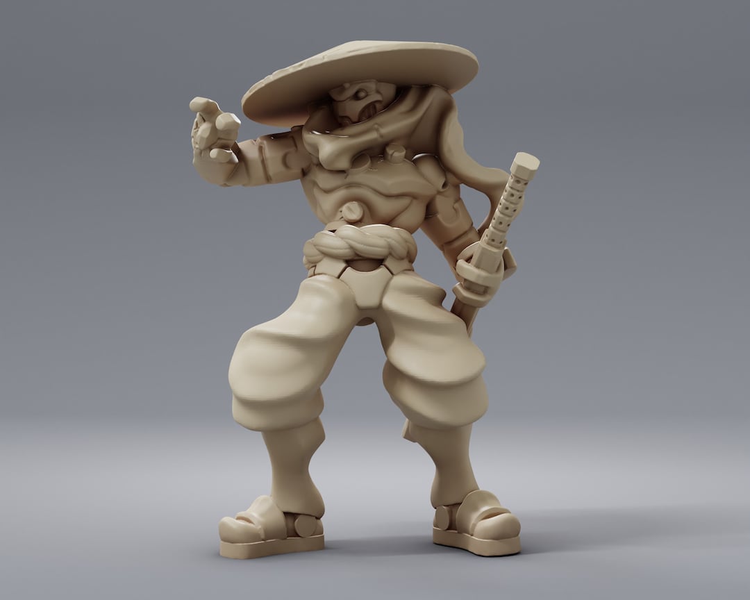 Warforge Samurai - 3D Printed Miniature Model for Dnd and Roleplaying ...