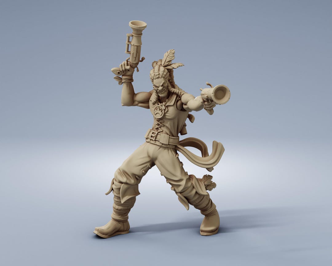 Human Pirate Gunslinger - Resin Miniature - Dnd - Dungeons & Dragons ...