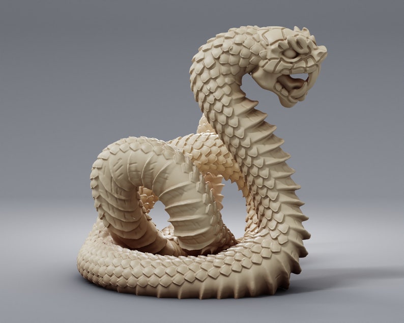 Giant Snake 3D Printed Miniature Model for Dnd and - Etsy