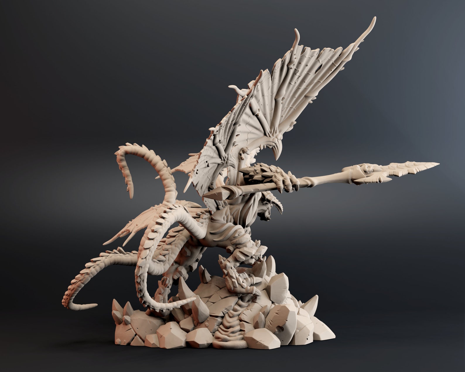 Volcano Demon - 3D Printed Miniature Model - Roleplaying Games ...