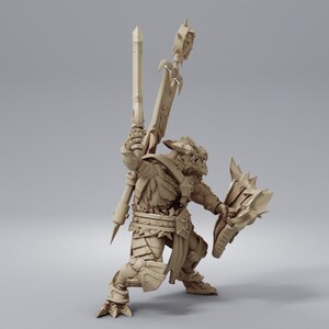 Dragonborn Flag Guard 32mm Resin Miniature Dnd Miniatures Dungeons ...