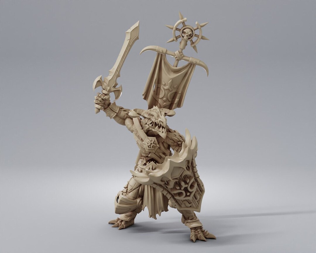 Dragonborn Flag Guard 32mm Resin Miniature Dnd Miniatures Dungeons ...