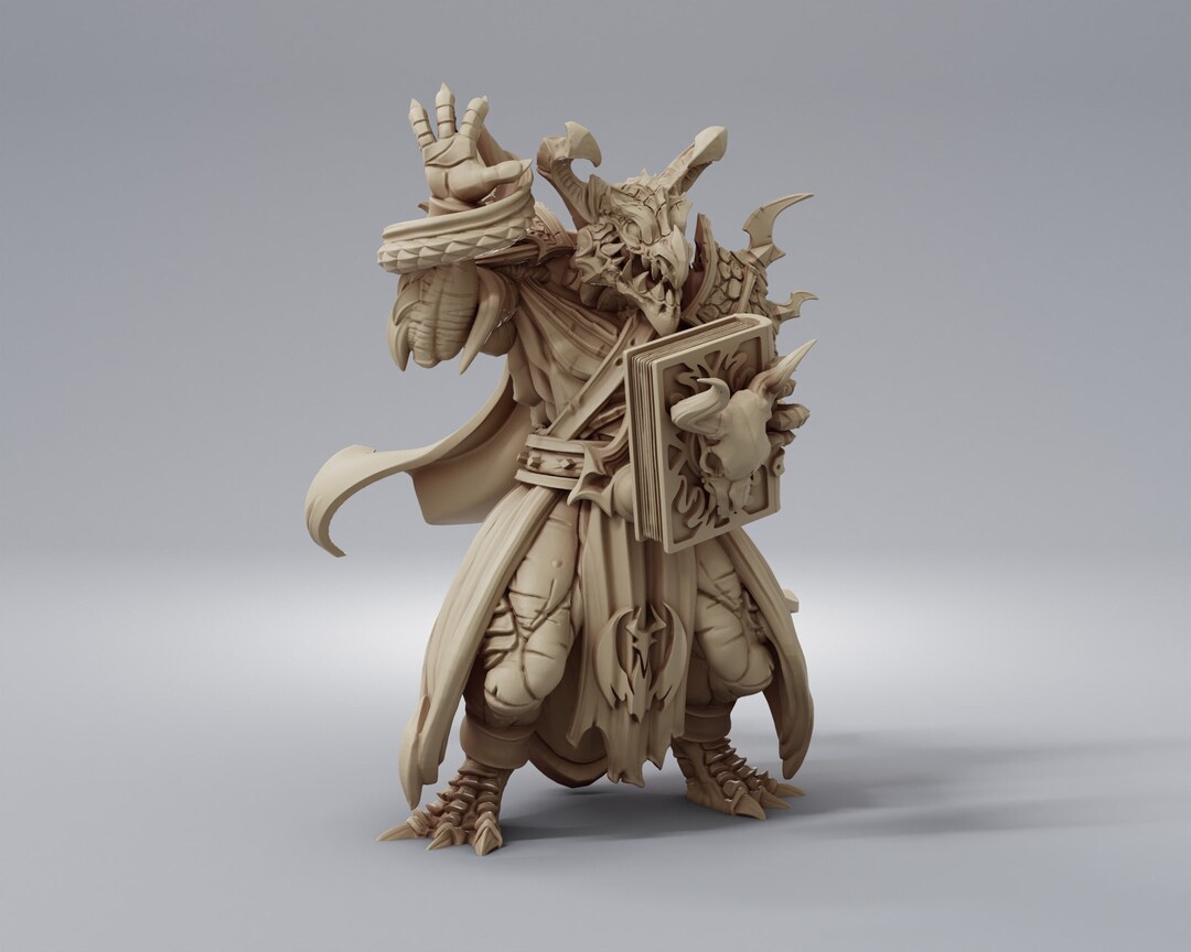 Dragonborn Mage Wizard 32mm Resin Miniature Dnd Miniatures - Etsy