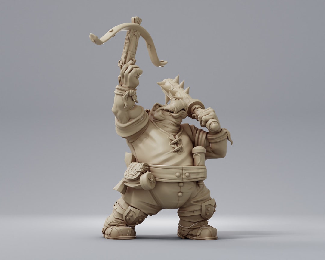 Giff Explorer Pathfinder Adventurer 32mm D&D Resin Miniature Dungeons ...