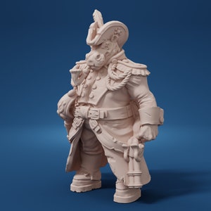 Giff Captain - 32mm D&D Resin Miniature Dungeons and Dragons Pathfinder ...