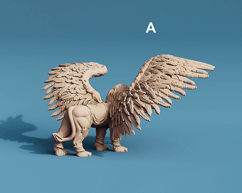 Winged Lion - Resin Miniature - Dnd Miniatures - Dungeons & Dragons ...
