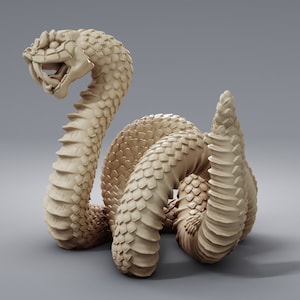 Giant Snake - 3D Printed Miniature Model for Dnd and Roleplaying Games ...