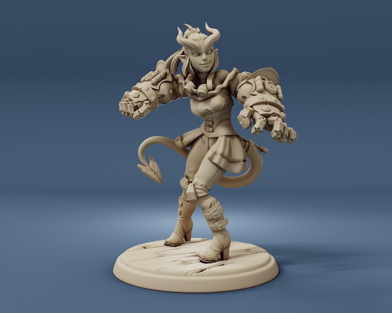 Tiefling Cyborg - 28mm 32mm Resin Miniature - Dnd - Dungeons & Dragons ...