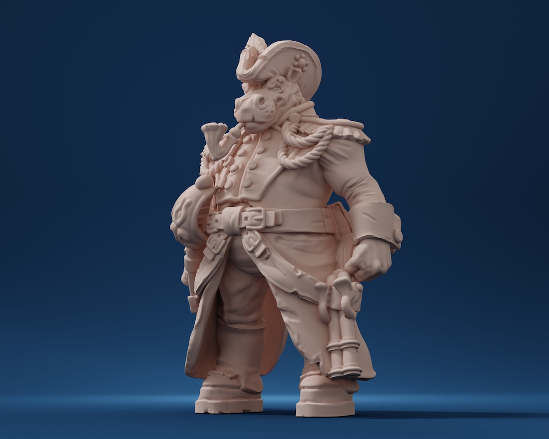 Giff Captain - 32mm D&D Resin Miniature Dungeons and Dragons Pathfinder ...