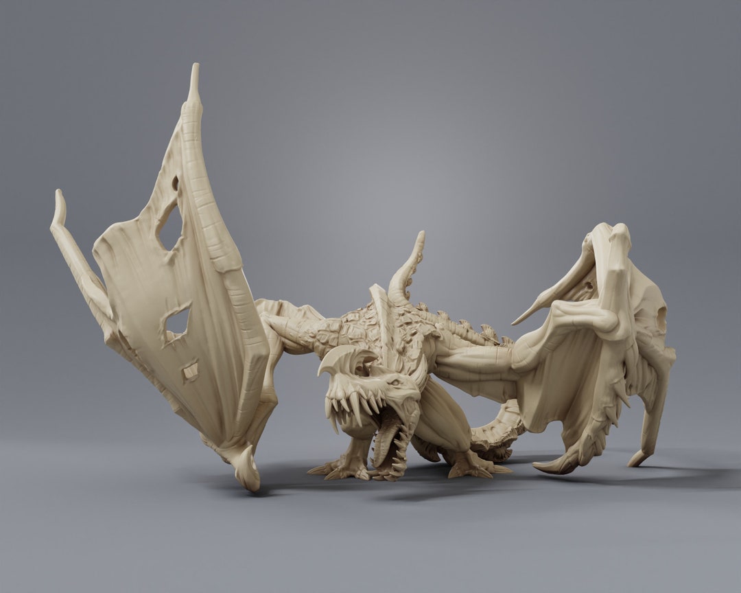 Winged Terror Dragon Mount Resin Miniature Dnd Dungeons & Dragons ...