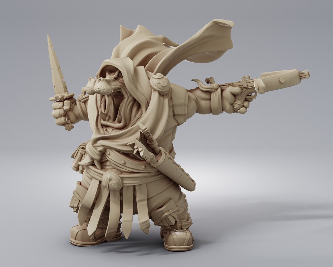 Giff Fighter Ranged Marksman 32mm D&D Resin Miniature Dungeons and Dragons Pathfinder RPG ...