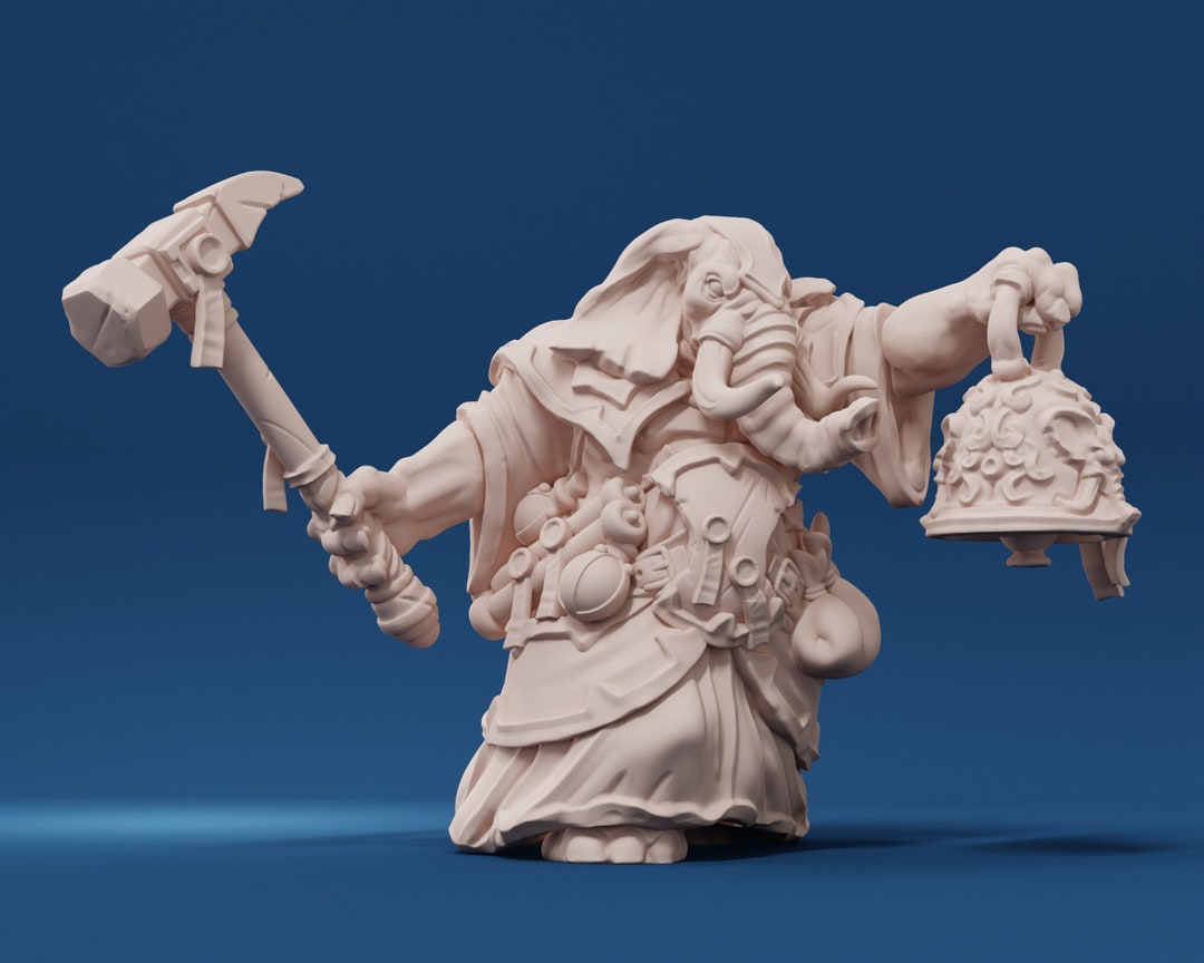 Loxodon Cleric Resin Miniature Dnd Miniatures Dungeons And Dragons Miniatures Pathfinder