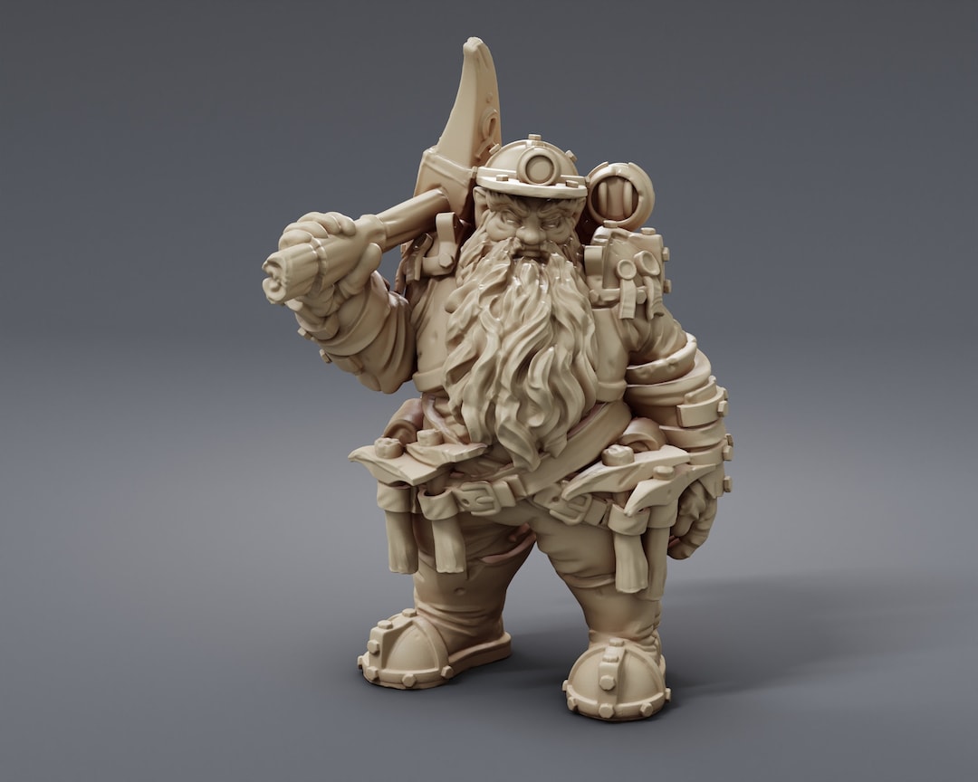 Dwarven Miner - Resin Miniature - Dnd Miniatures - Dungeons & Dragons ...