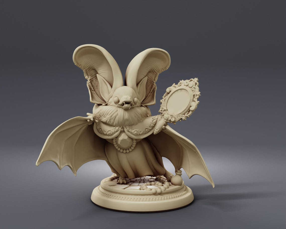 Batfolk Noble Miniature | 3D Printed Fantasy Figure for DND, RPG ...
