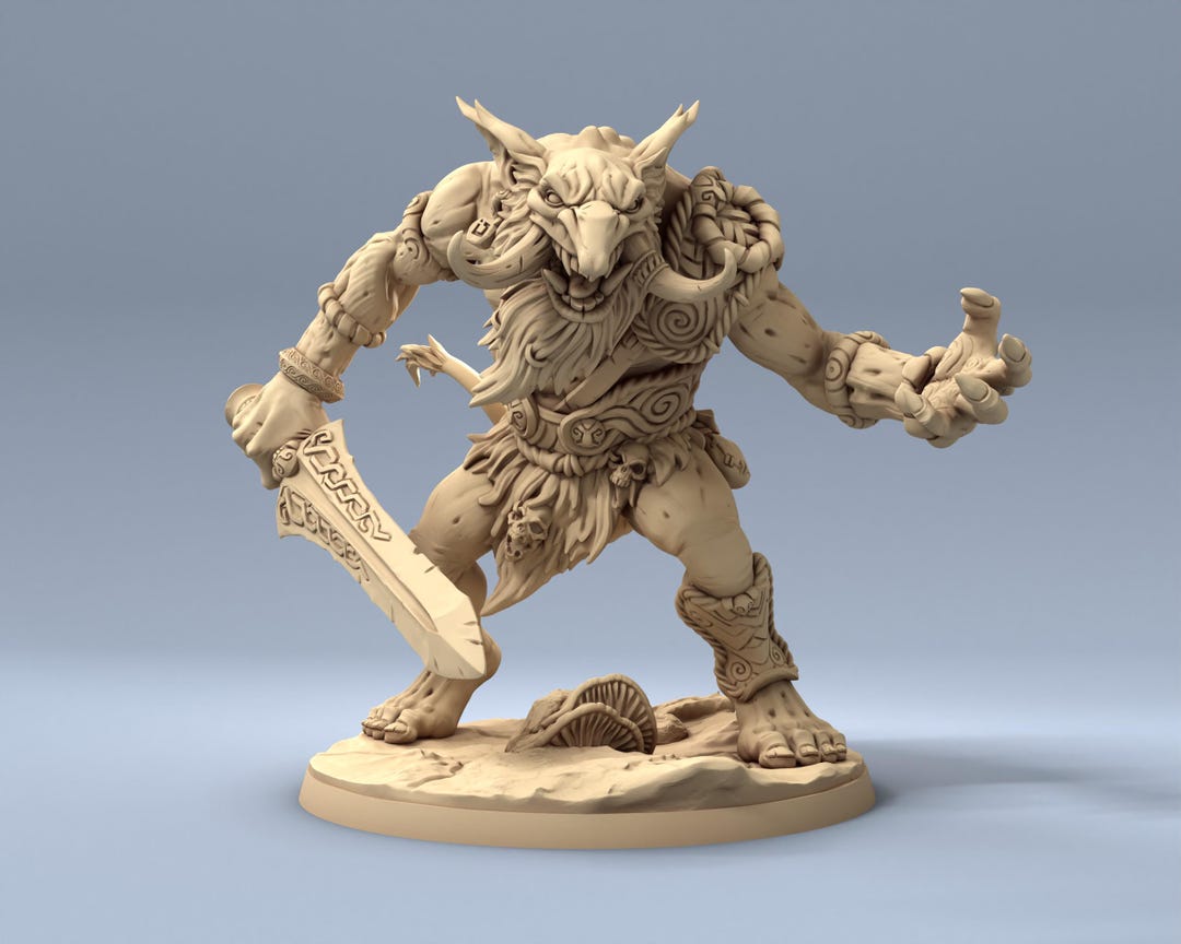 Troll Warrior - 28mm 32mm Resin Miniature - Dnd - Dungeons & Dragons ...
