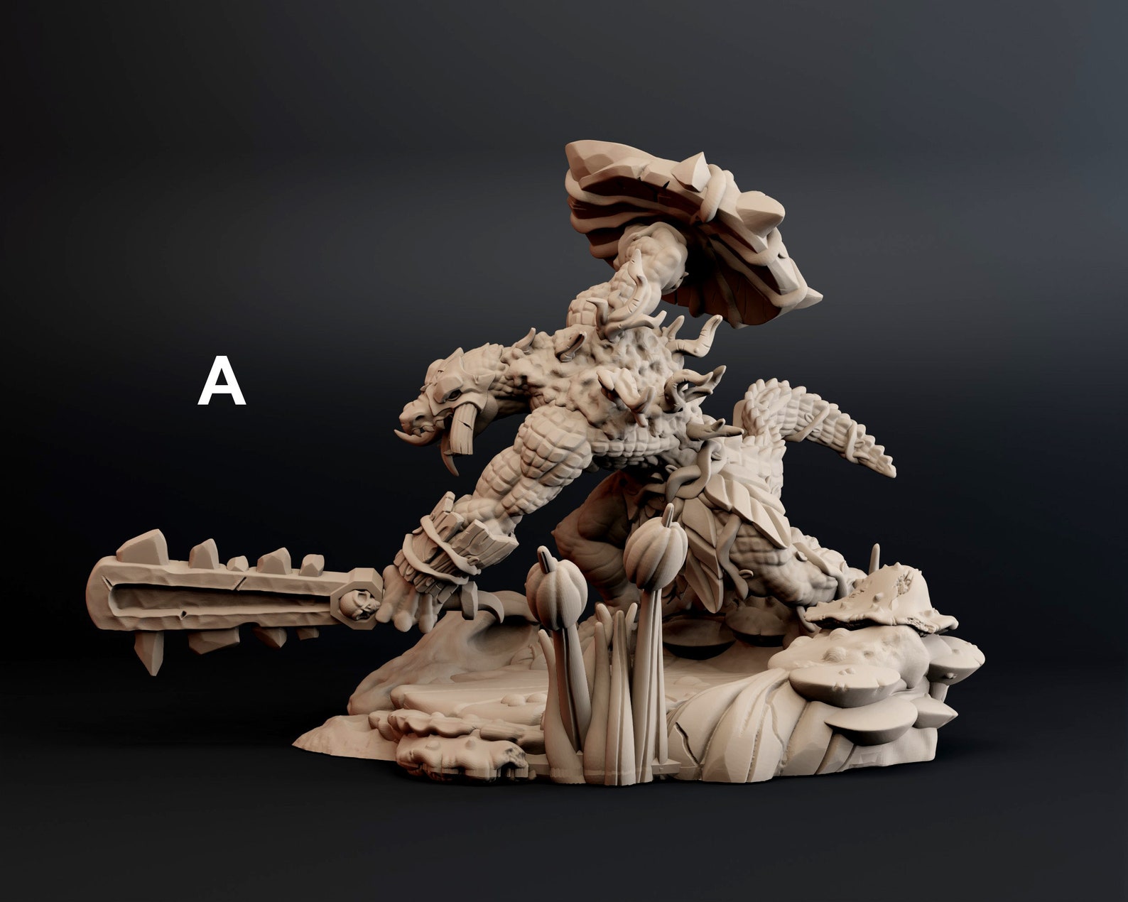 Lizard-man Fighter 3D Printed Miniature Model D&D 28mm | Etsy
