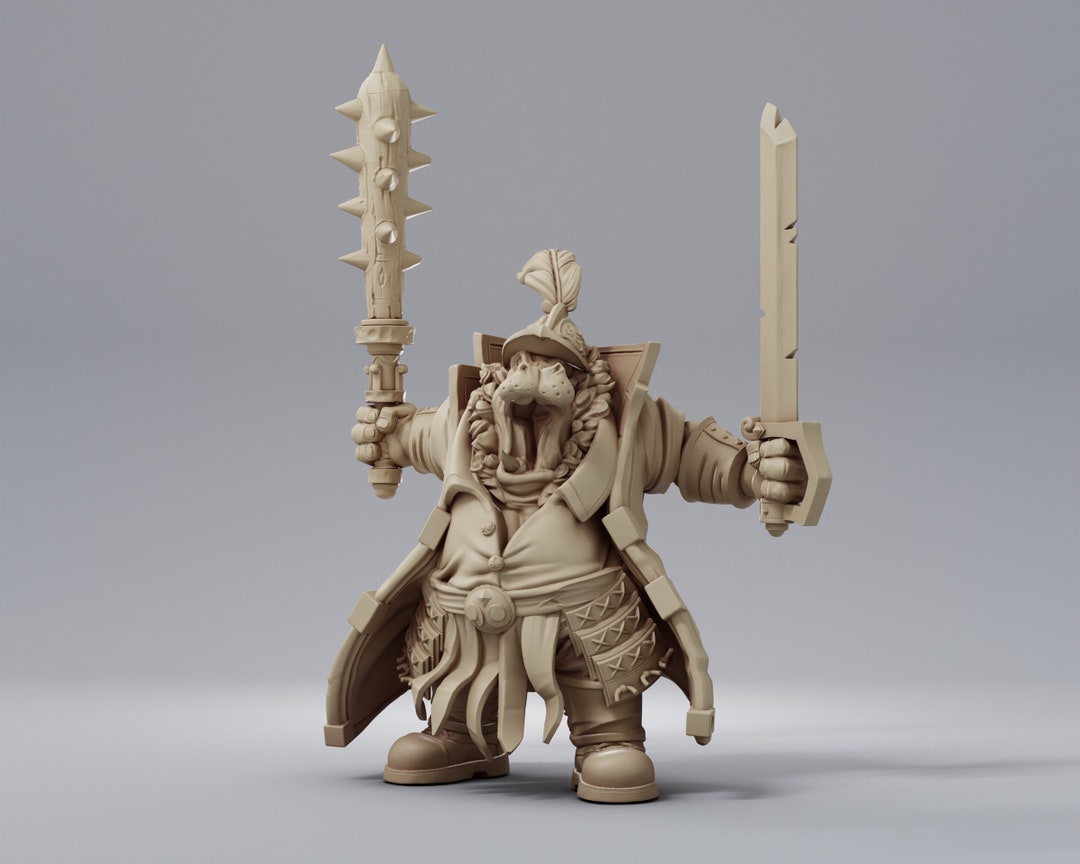 Giff Fighter Hippo Warrior 32mm D&D Resin Miniature Dungeons and ...