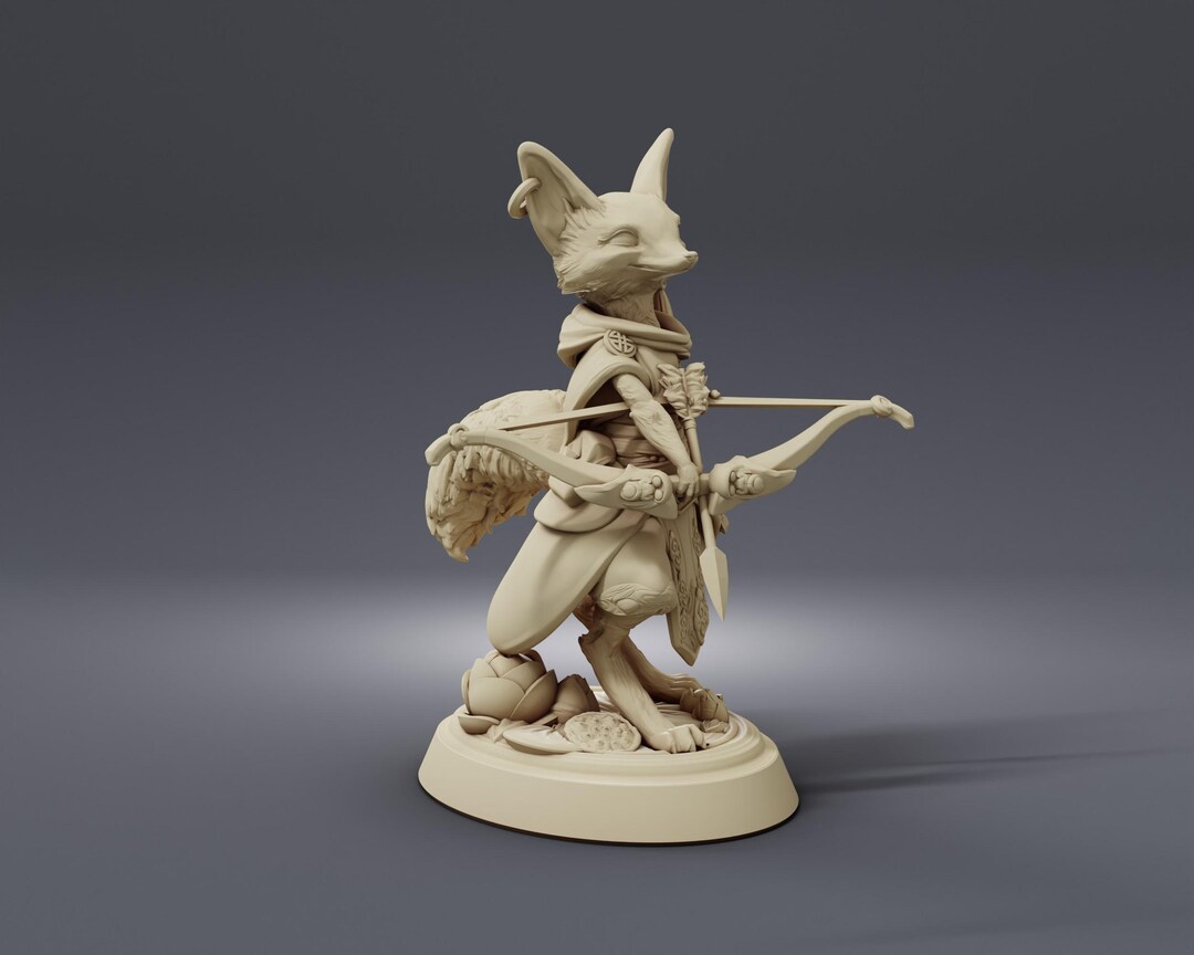 Fox Archer - 28mm 32mm Resin Miniature - Dnd - Dungeons & Dragons ...