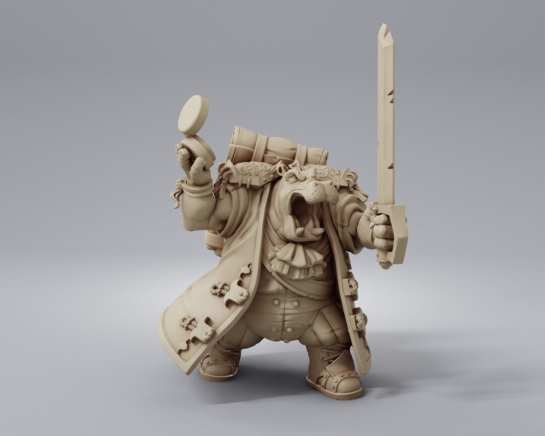 Giff Explorer Pathfinder Adventurer 32mm D&D Resin Miniature Dungeons ...