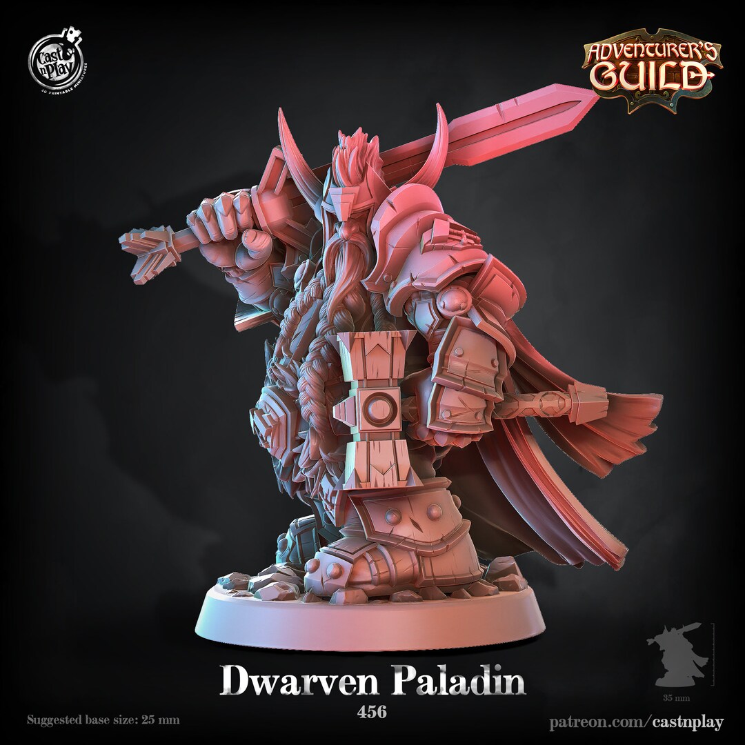 Dwarven Paladin - Resin Miniature - Dnd Miniatures - Dungeons & Dragons ...