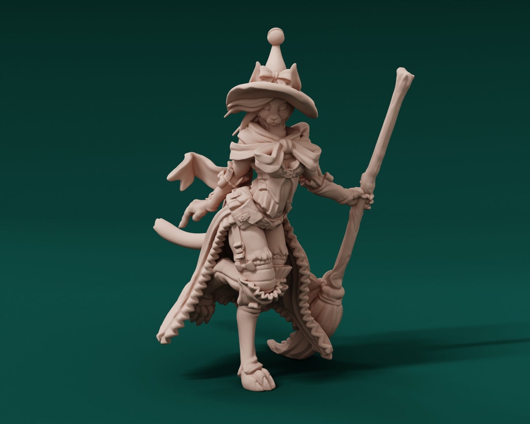 Tabaxi Witch - Resin Miniature - Dnd Miniatures - Dungeons & Dragons ...