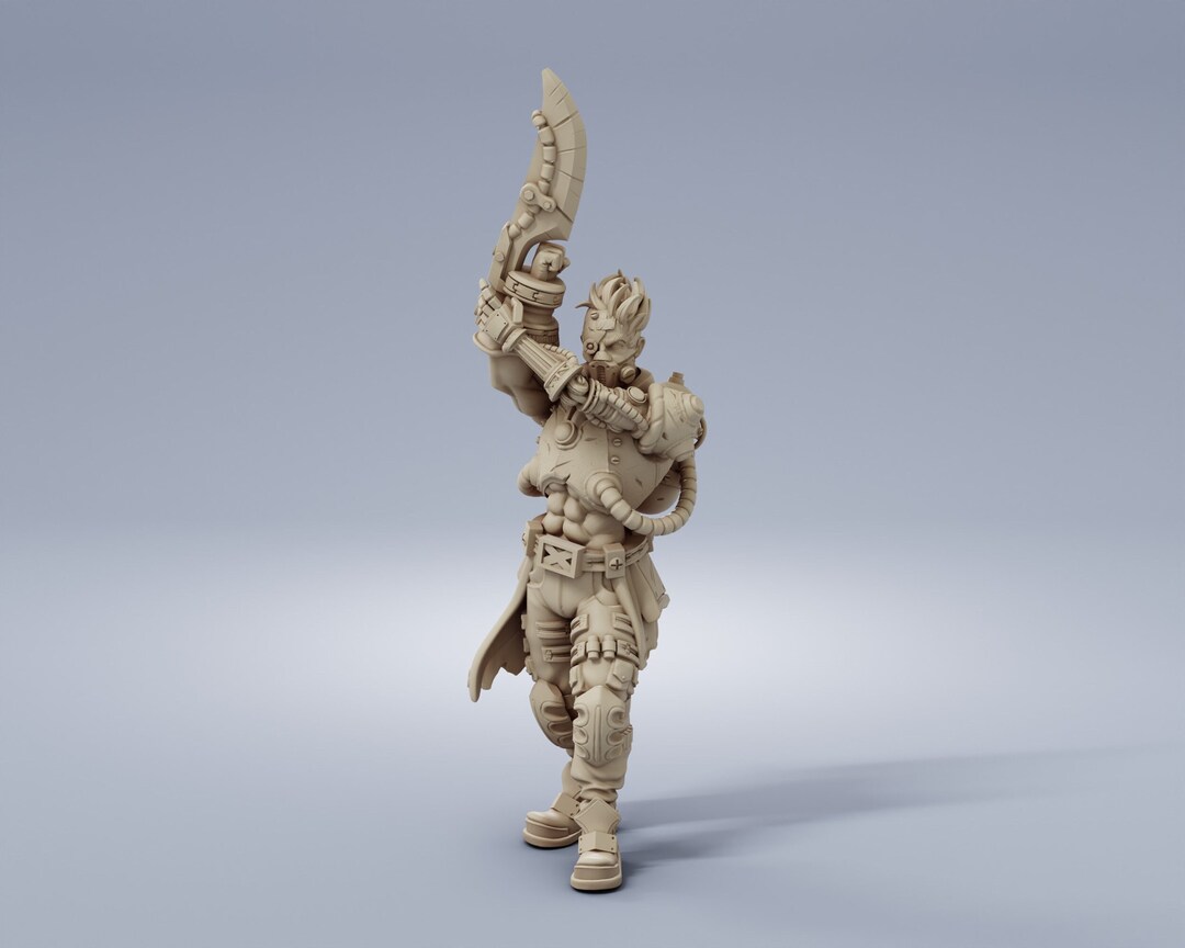 Human Cyborg Fighter Resin Miniature Dnd Miniatures Dungeons & Dragons ...